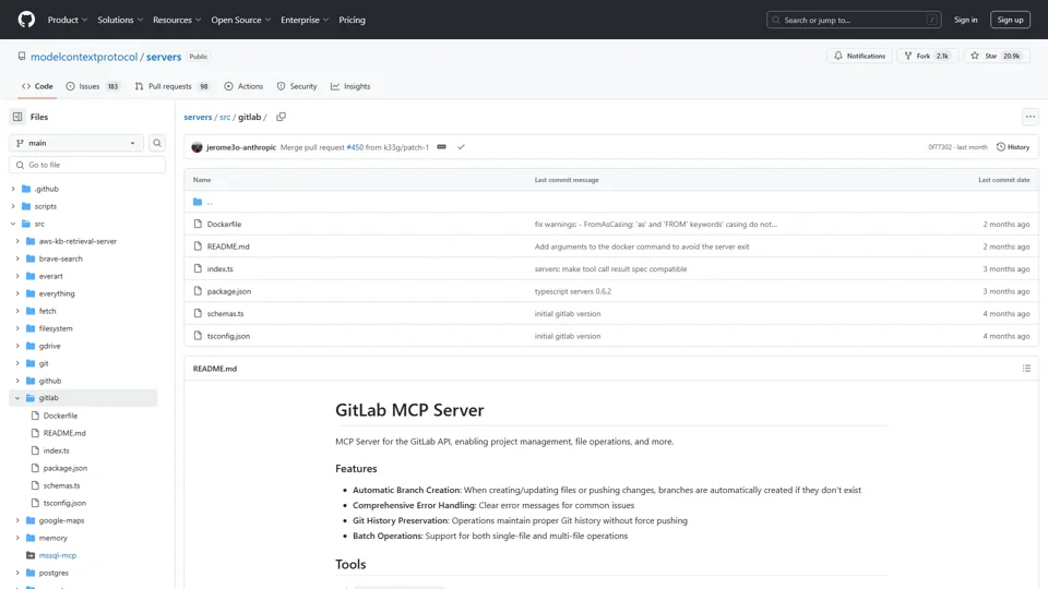 servers/src/gitlab at main · modelcontextprotocol/servers · GitHub | AI Coding Helper