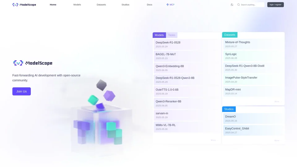 Home Page · ModelScope | AI Coding Helper